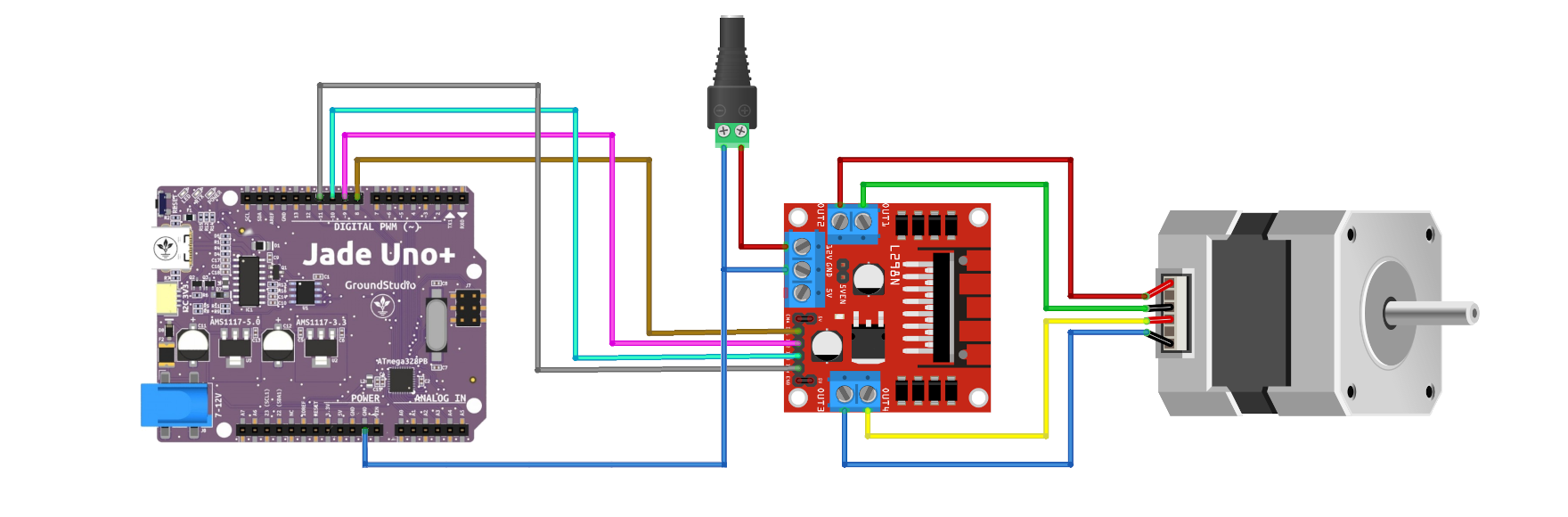 L298N motor driver – Stepper motor control – GroundStudio